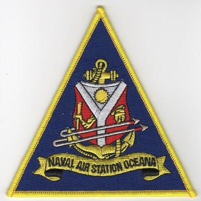 4" USN NAVY NAS OCEANA MASTER JET BASE TRIANGLE MILITARY EMBROIDERED ...