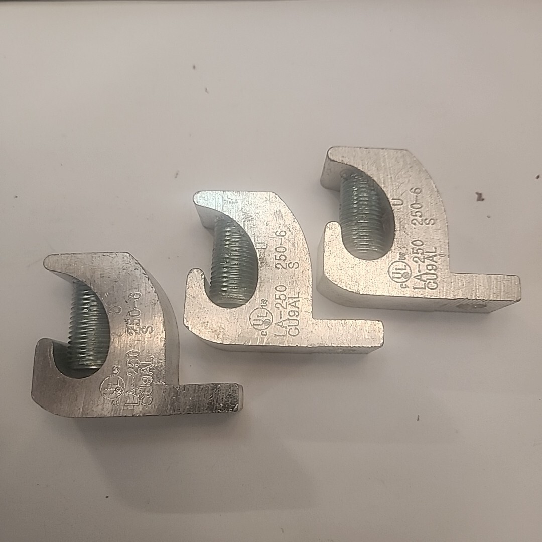 Lot of 3 - LA 250 Lay-In Lug Aluminum 6 AWG-250 MCM 250-6 CU9AL | eBay