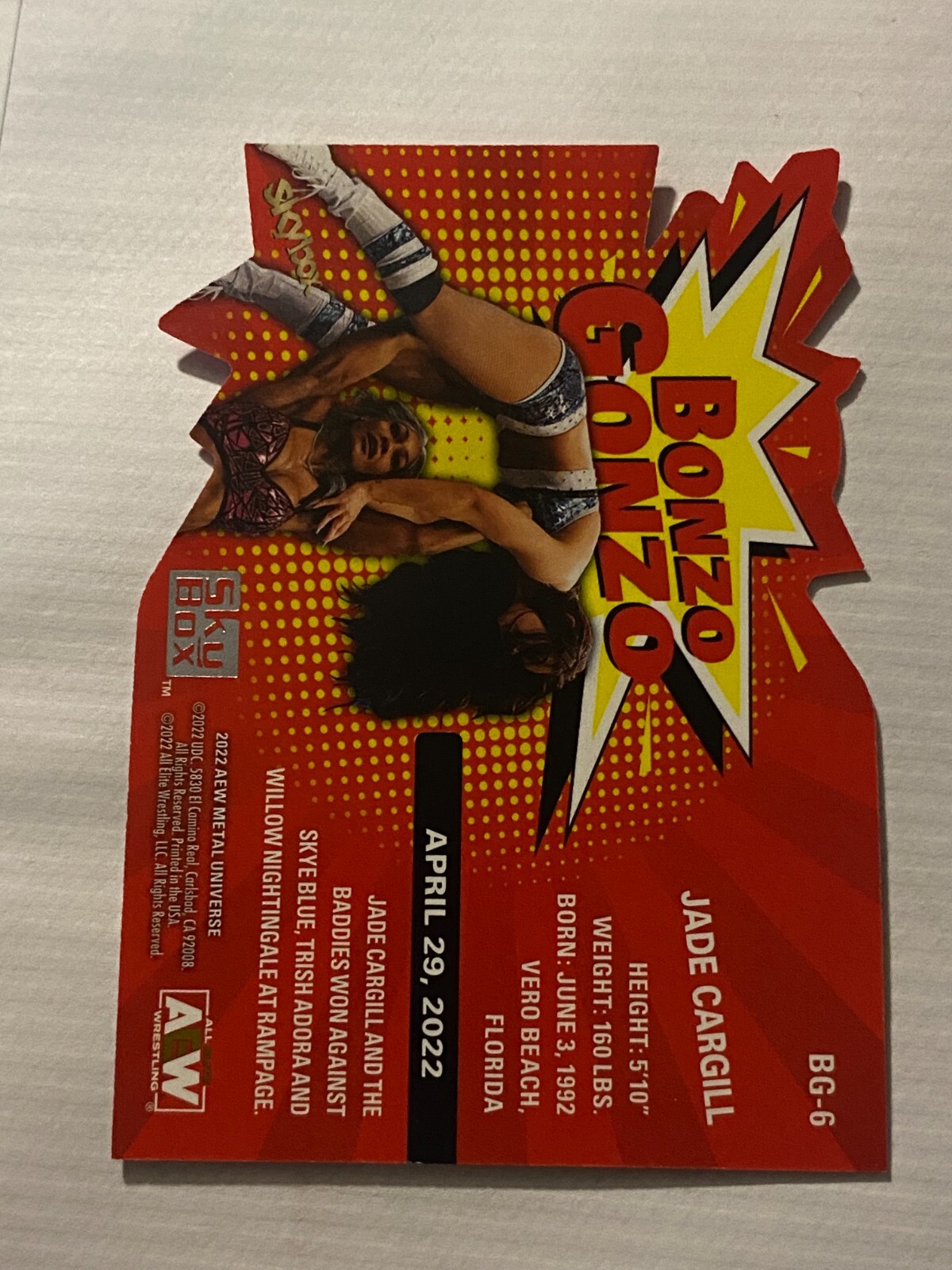 2022 Jade Cargill Upper Deck AEW Metal Universe Bonzo Gonzo Insert WWE ...