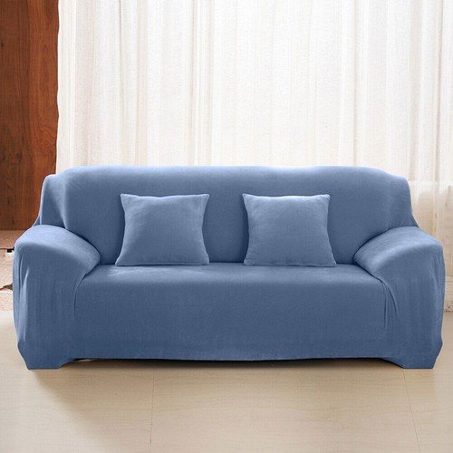 Velvet Plush Thicken Sofa Cover Solid Color Corner Elastic Slipcovers ...