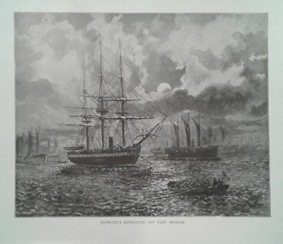 Civil War Print - Burnside's Expedition off Fort Monroe | eBay