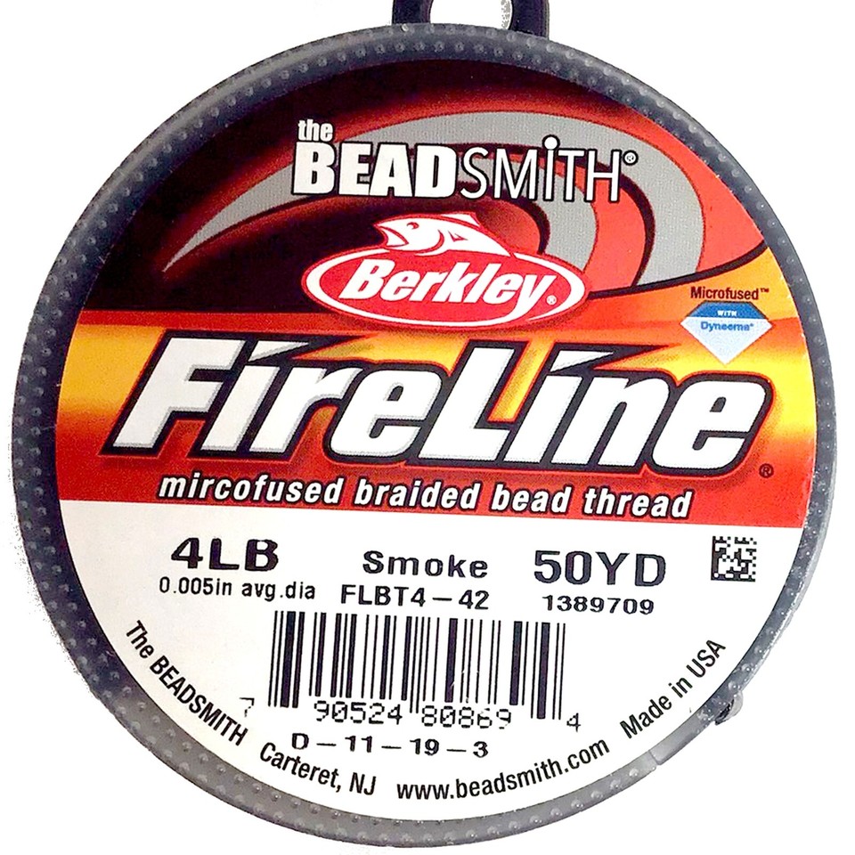 FireLine Beading Thread 4LB Crystal Smoke Black Beadsmith 15YD 50 125 ...
