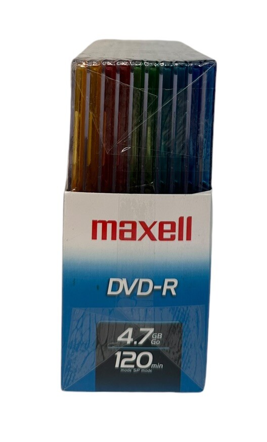 MAXELL COLOR DVD-R 10 PACK 4.7GB 120 MIN BRAND NEW FACTORY SEALED FREE ...