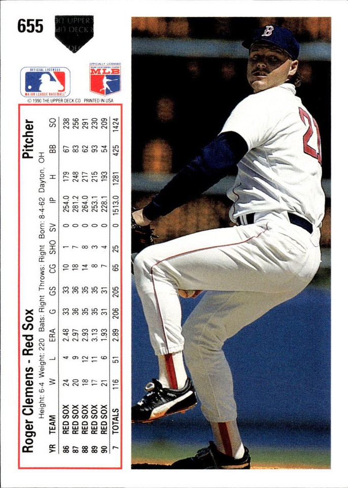 1991 Upper Deck #655 Roger Clemens | eBay