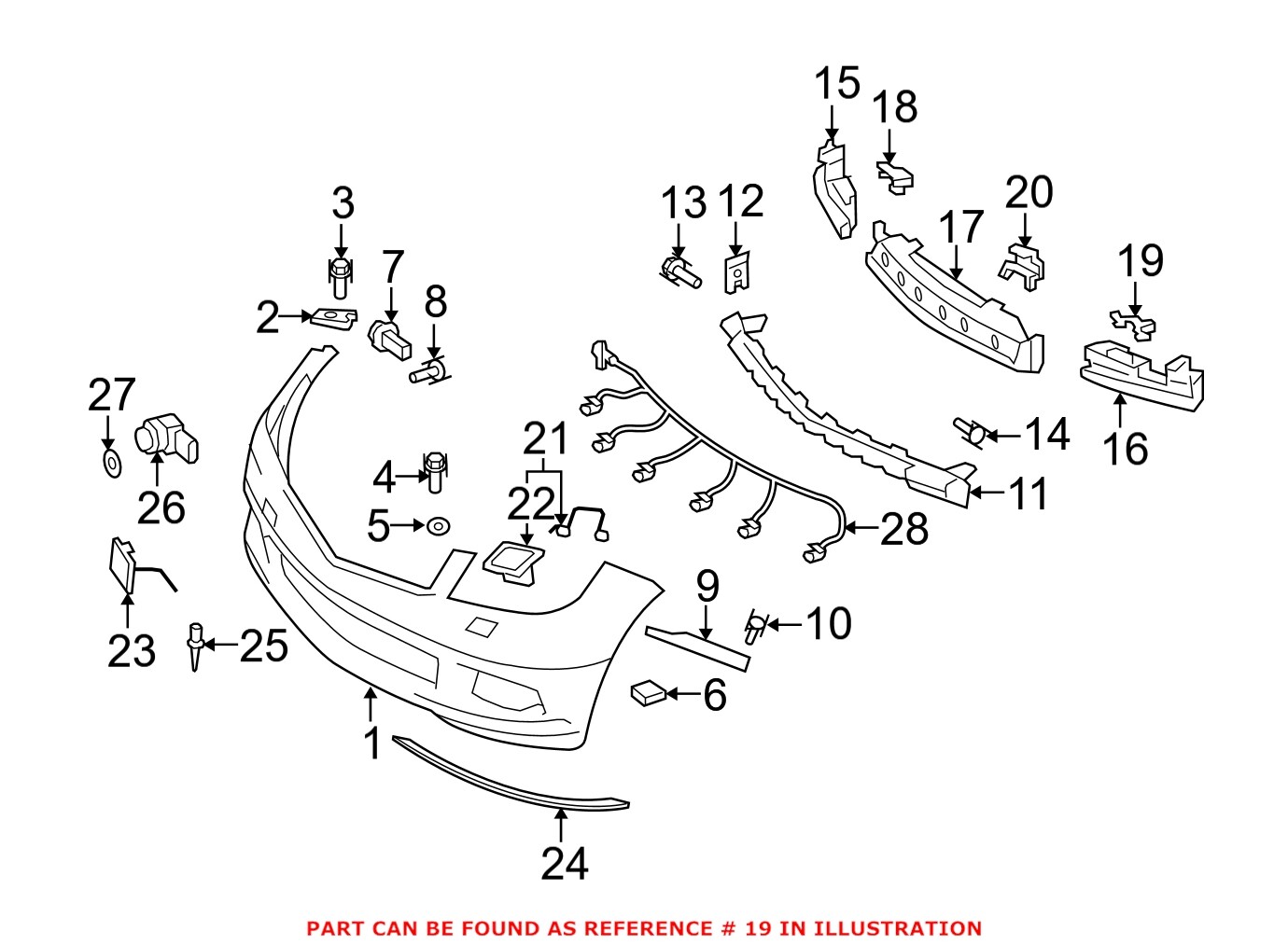 Genuine Front Left Bumper Impact Absorber Bracket 2048852114 for ...