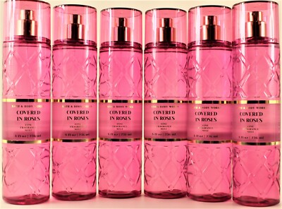 QTY 6 - Bath & Body Works COVERED IN ROSES Fine Fragrance Body Mist ...