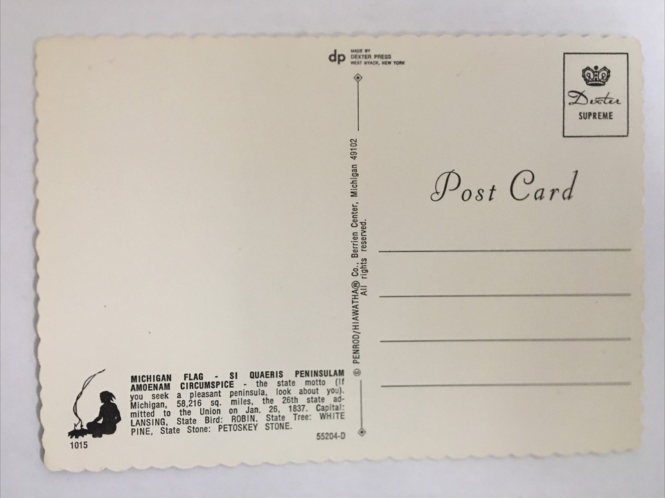 Michigan Tuebor Circumspice Flag Postcard | eBay