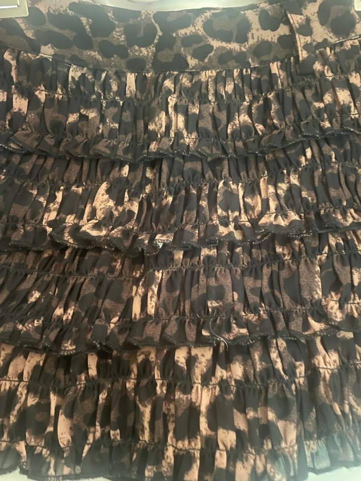 LIONESS Skort Size S Mini Lined Frills Animal Print Party Casual ...