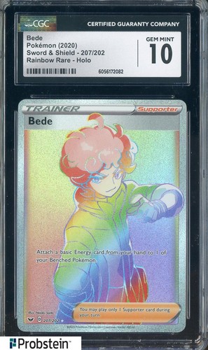2020 Pokemon Sword & Shield #207 Bede Raibow Rare Holo CGC 10 GEM MT | eBay