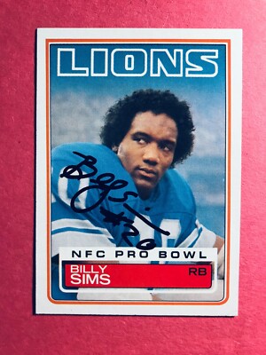 SIGNED BILLY SIMS 1983 TOPPS FOOTBALL CARD AUTOGRAPH - LIONS | eBay