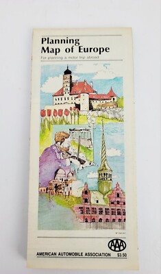 AAA Map, planning Map of Europe, 1986 | eBay