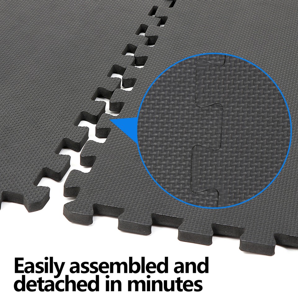 Exercise Mat 24''x0.5'' EVA Interlocking Foam Floor Mat Gym Workout Mat ...