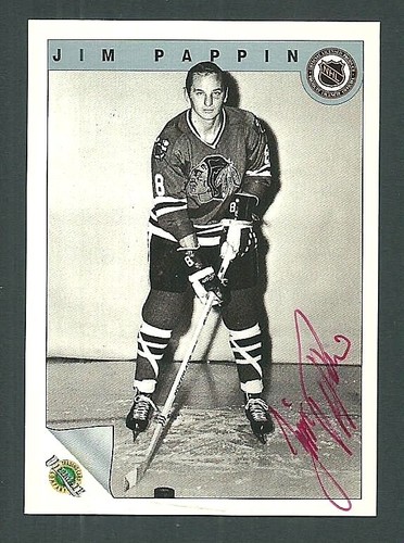 Jim Pappin Chicago Blackhawks 1992 Ultimate Original Six Auto Card #62 ...
