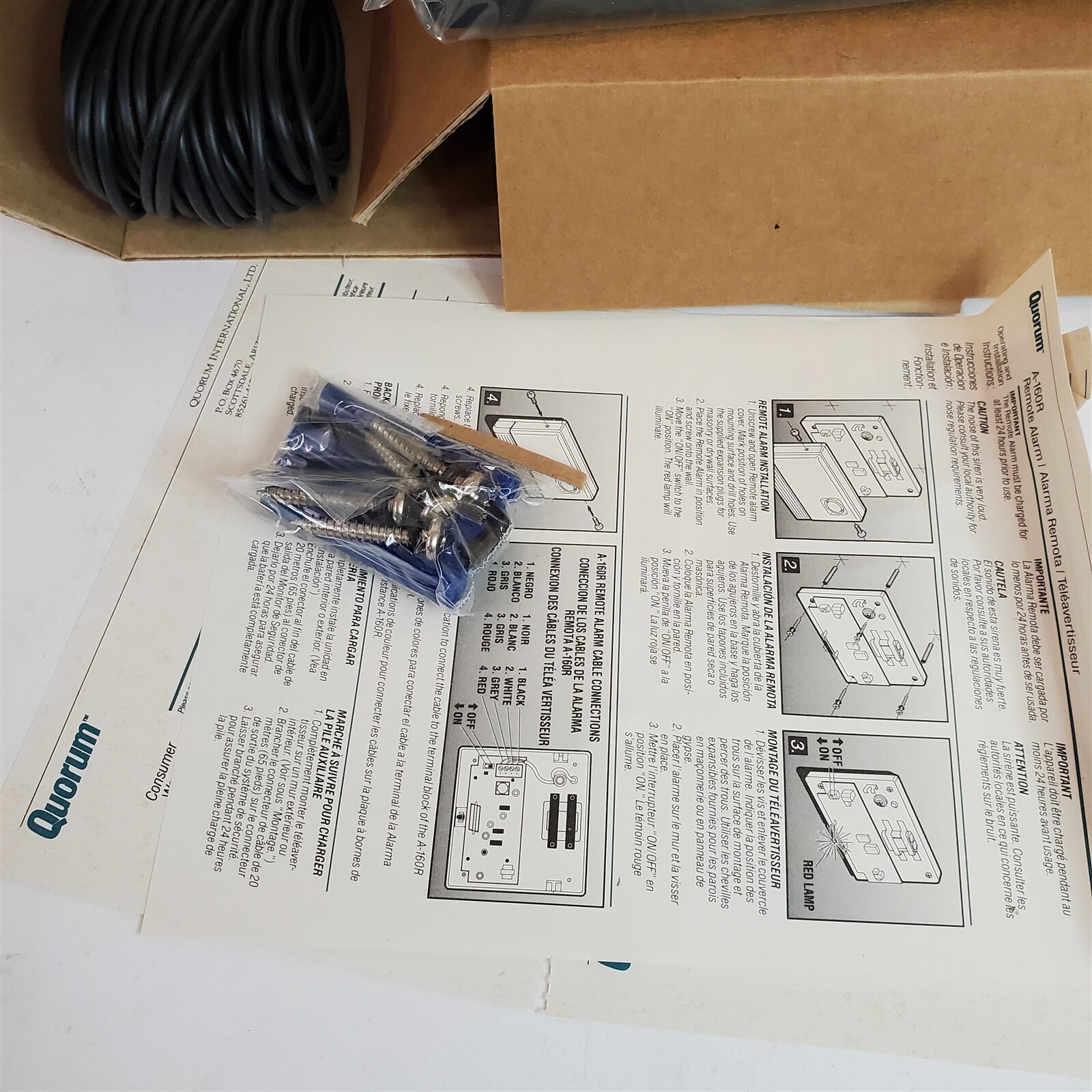 QUORUM A-160R External Remote Alarm For A-160 Security Monitor / Alarm ...