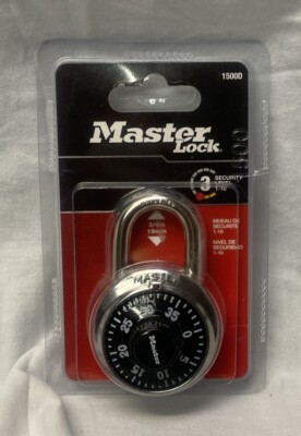 Master Lock 1500D Locker Lock Combination Anti-Shim Padlock Black NEW ...