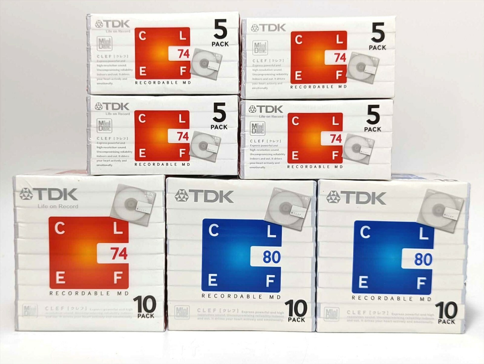 【NEW SEALED x 50-Discs】TDK MD Mini Disc 74 & 80 min "CLEF" MADE IN ...