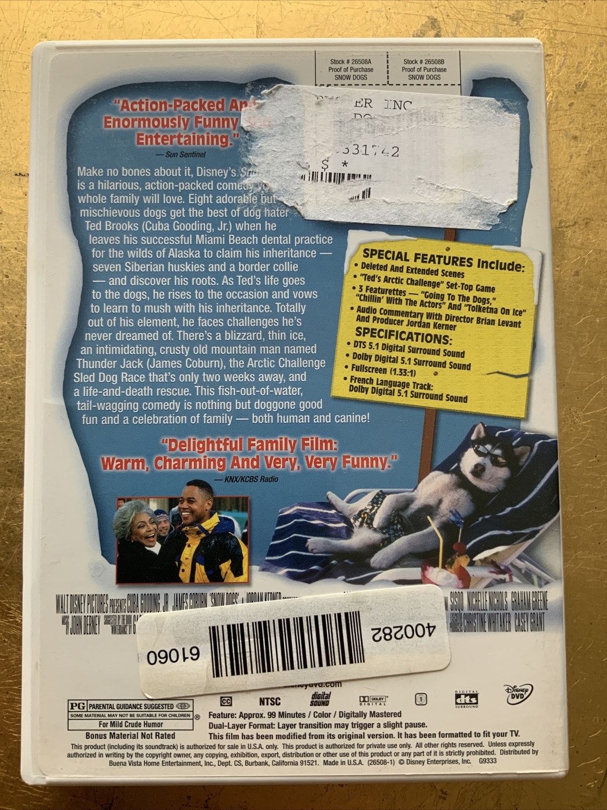 Disney's Snow Dogs DVD - Cuba Gooding, Jr. James Coburn | eBay