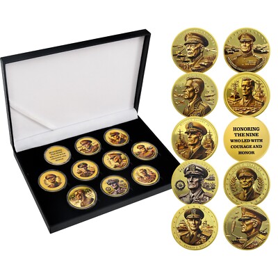 Nine Legendary Generals Commemorative Coin Set Military Hero Tribute ...