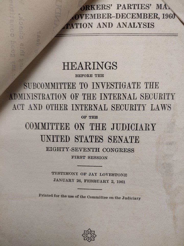 Red Scare Anti-Communism - 1961 Senate Congressional Report - Jay ...