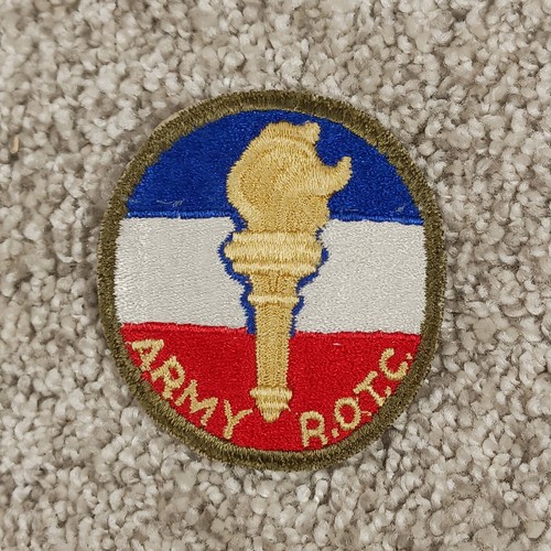 Vintage Army ROTC Patch WWII Original Full Color OD Green Border Oval ...