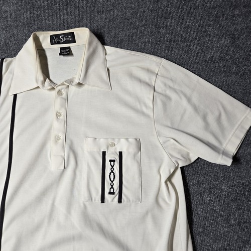 Vtg Alan Stuart Polo Shirt Mens Medium Banded Rockabilly Bowling ...