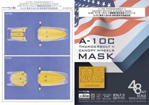 Galaxy 1/48 A-10C Thunderbolt II Canopy Flexible Paint Mask Great Wall ...