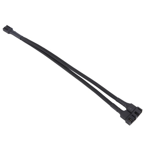 1 to 2 Way Braided Cable Y Splitter 3/4 Pin PWM Male Connector Fan ...