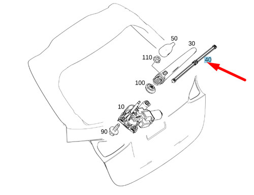 MERCEDES-BENZ A W177 REAR GLASS WIPER BLADE A2478206700 ORIGINAL for ...