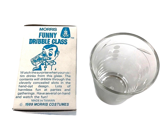 1 DRIBBLE WATER GLASS Real Drinking Gag Prank Practical Joke Trick Cup ...