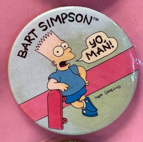 The Simpsons 6-Pack Metal Pin-On Button Collection NISP Button-Up 1990 ...
