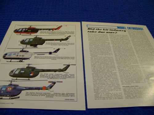 MBB BO 105 HELICOPTER VARIANTS..5-COLOR PROFILES (34JJ) | eBay