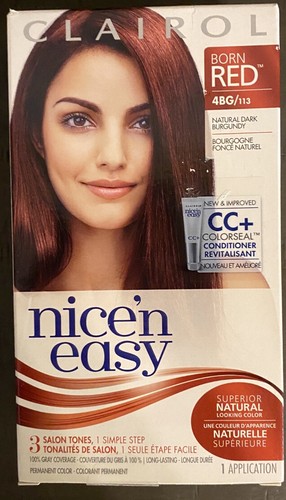 Clairol Nice 'n Easy Hair Color Born Red 4BG/113 Natural Dark Burgundy ...