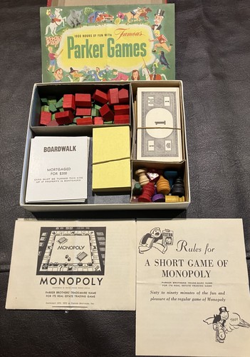 VINTAGE 1940's or 1950'S RED BOX MONOPOLY GAME NEAR MINT COMPLETE | eBay
