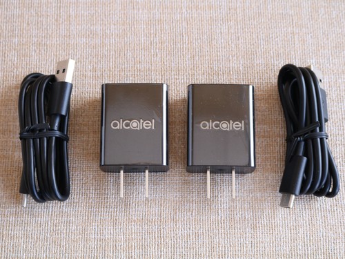 2x Alcatel USB-A to USB-C Wall Charger Power Adapter w/Cable 5V 2A ...