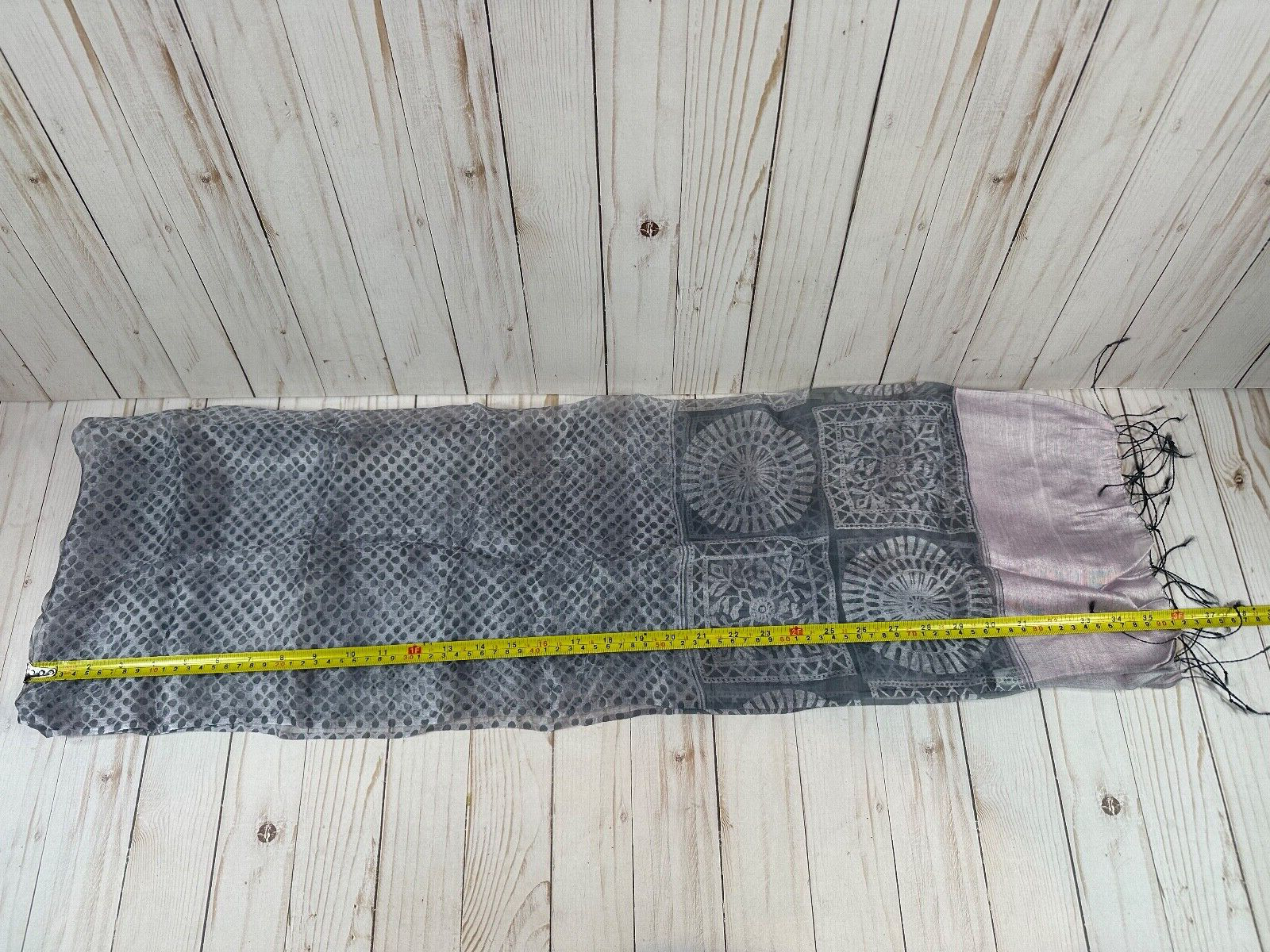 Vintage! Saachi Embroidered Geometric Purple Silk Wrap/ Scarf, Made in ...