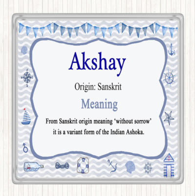 Akshay Name Meaning Drinks Mat Coaster Nautical | eBay UK