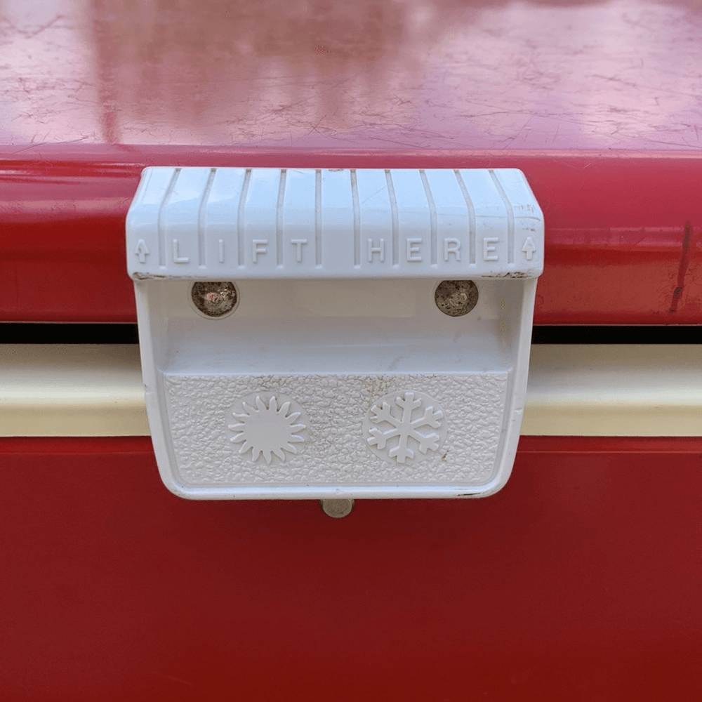 Vintage Thermos Metal Cooler Ice Chest Red and white | eBay