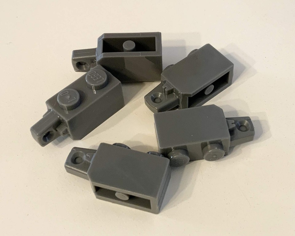 Lego Hinge Block [Dark Bluish Gray] 1x2 (One finger on the e... Ships ...