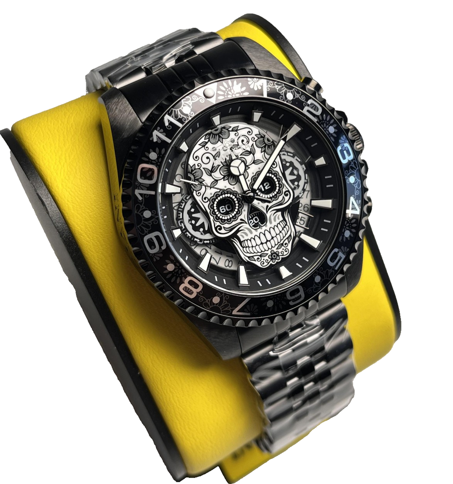 Invicta Pro Diver Dia De Los Muertos Men's Skull Watch Grey, Silver ...