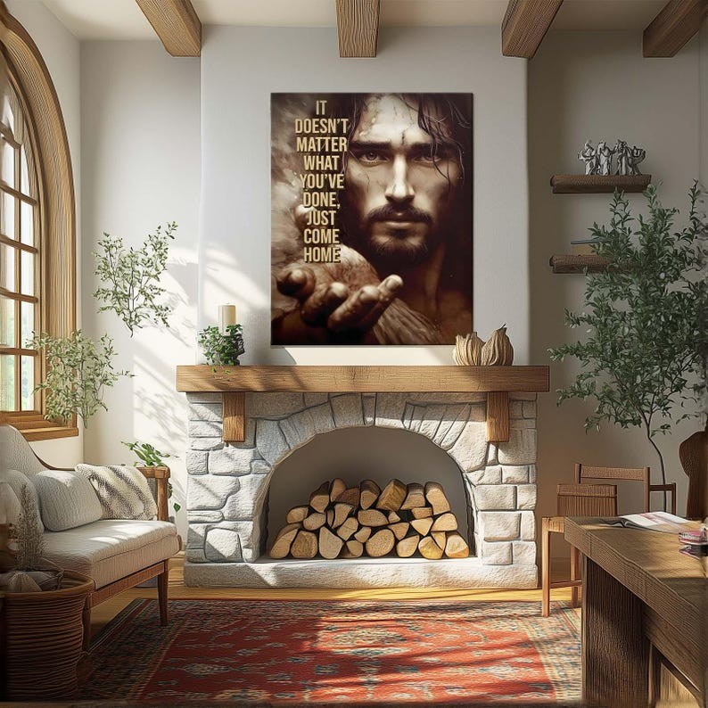 Inspirational Jesus Canvas Art: "Just Come Home" Quote, Christian Home ...