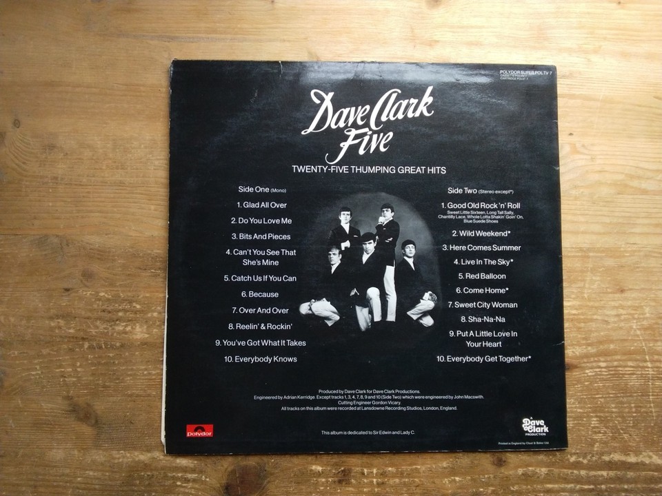 Dave Clark Five 25 Thumping Great Hits VG Vinyl LP Record Album POLTV7 ...