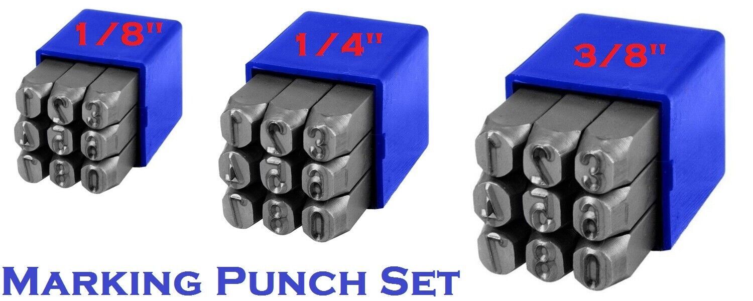 Steel Stamping Set 3/8" 1/4" 1/8" Figure Number Punch Marking Jewelers Metal New | eBay