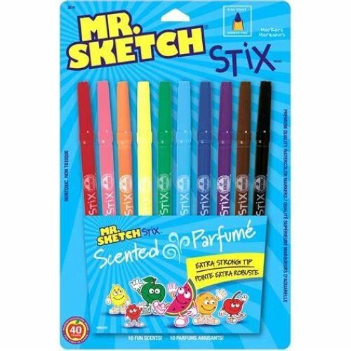 Mr. Sketch Scented Stix Markers Fine Point 10/Pk School Home Teacher ...