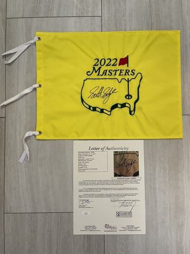 Scottie Scheffler Signed Official 2022 Masters Flag Masters Champion JSA LOA HOT | eBay