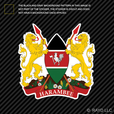 Kenyan Coat of Arms Sticker Decal Self Adhesive Vinyl Kenya flag KEN KE ...