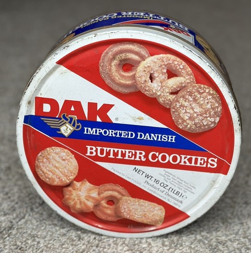 DAK Foods Imported Danish Butter Cookies Vintage 16 OZ Round Tin Sewing ...