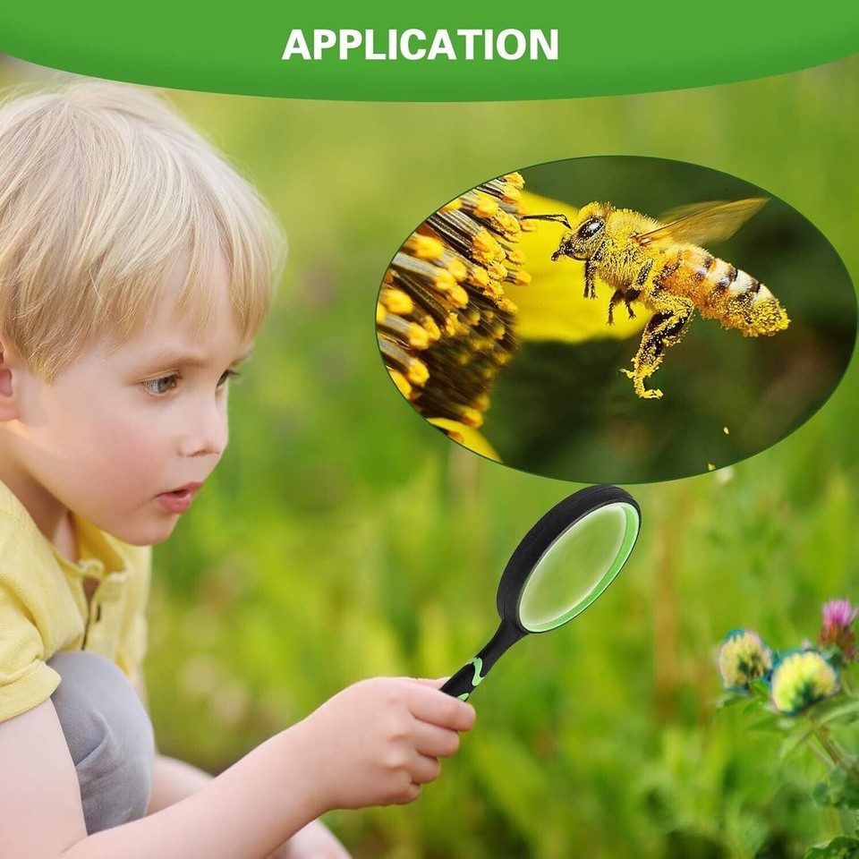 50MM Large Magnifying Magnifying Glass 10X Handheld Reading Magnifier ...