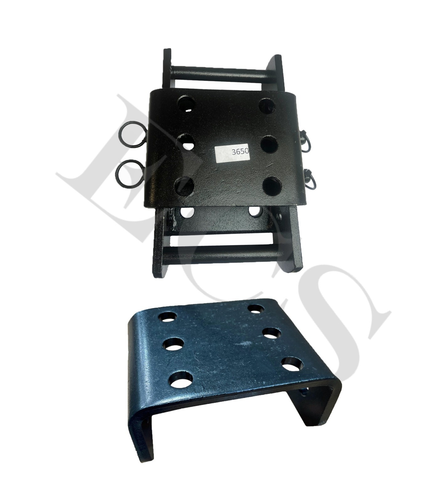 Black Height Adjustable Tow Ball Hitch Drop Plate & Spare Front Plate ...