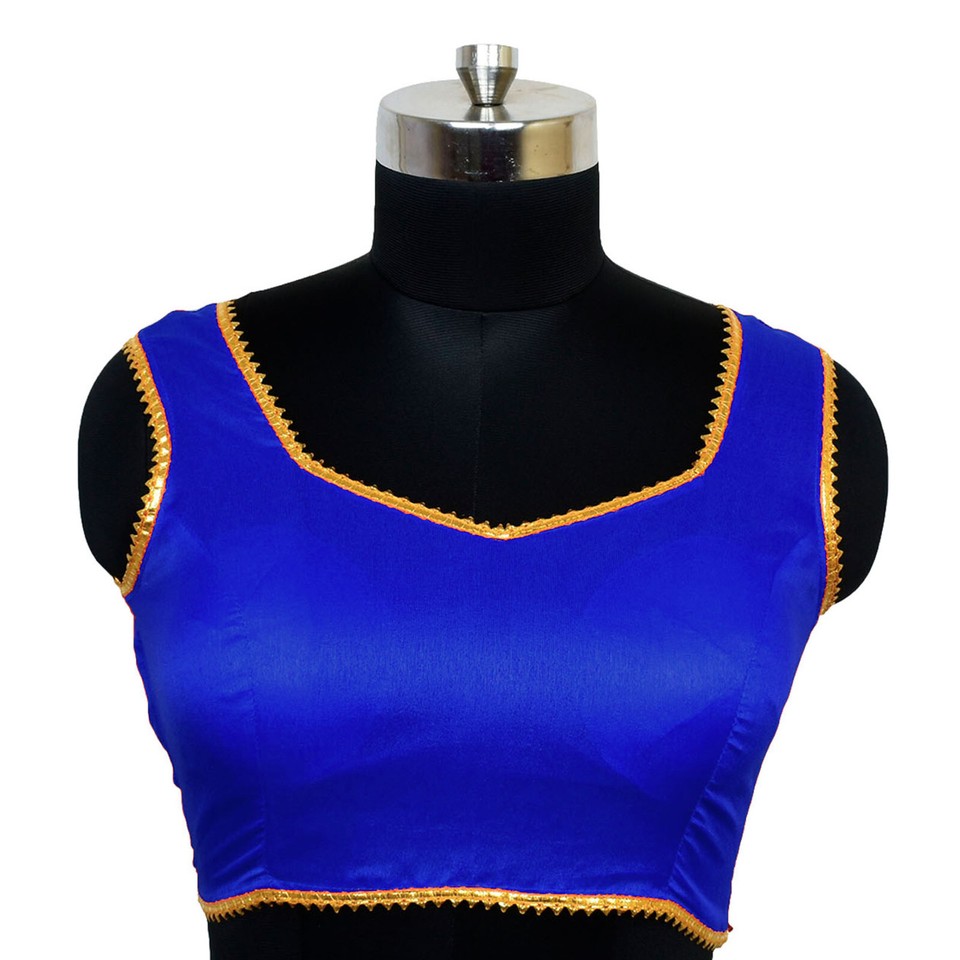 Camicetta da donna con crop top cucito Choli Dupion in seta bordo ...