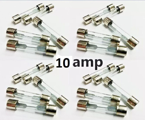 10Amp Glass Fuse 12V Quick Blow 250V Old Style Classic Car Van MPV ...
